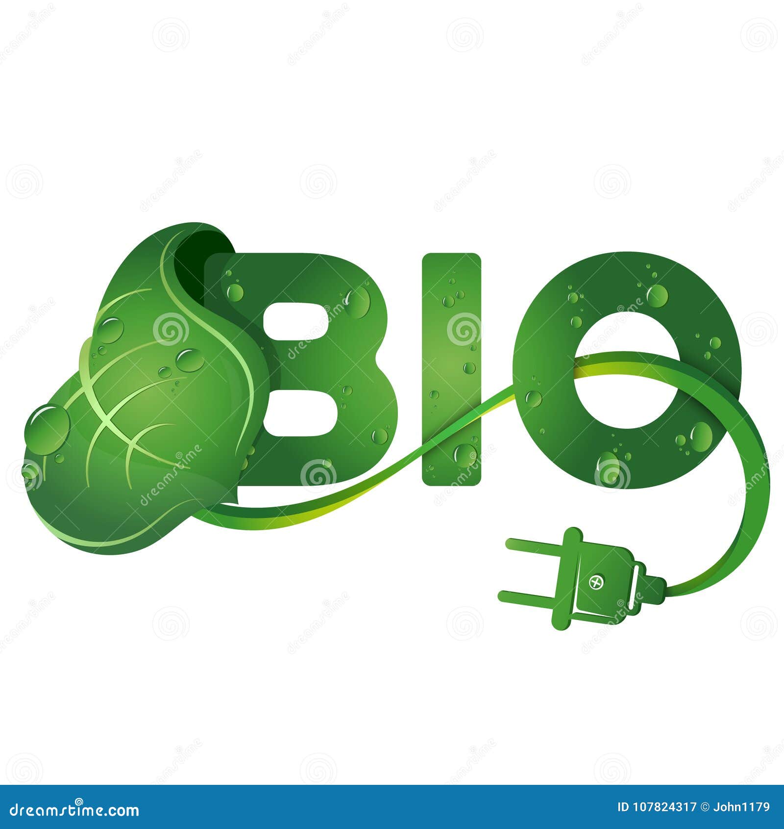 Bio symbol and green leaf stock illustration. Illustration of power ...