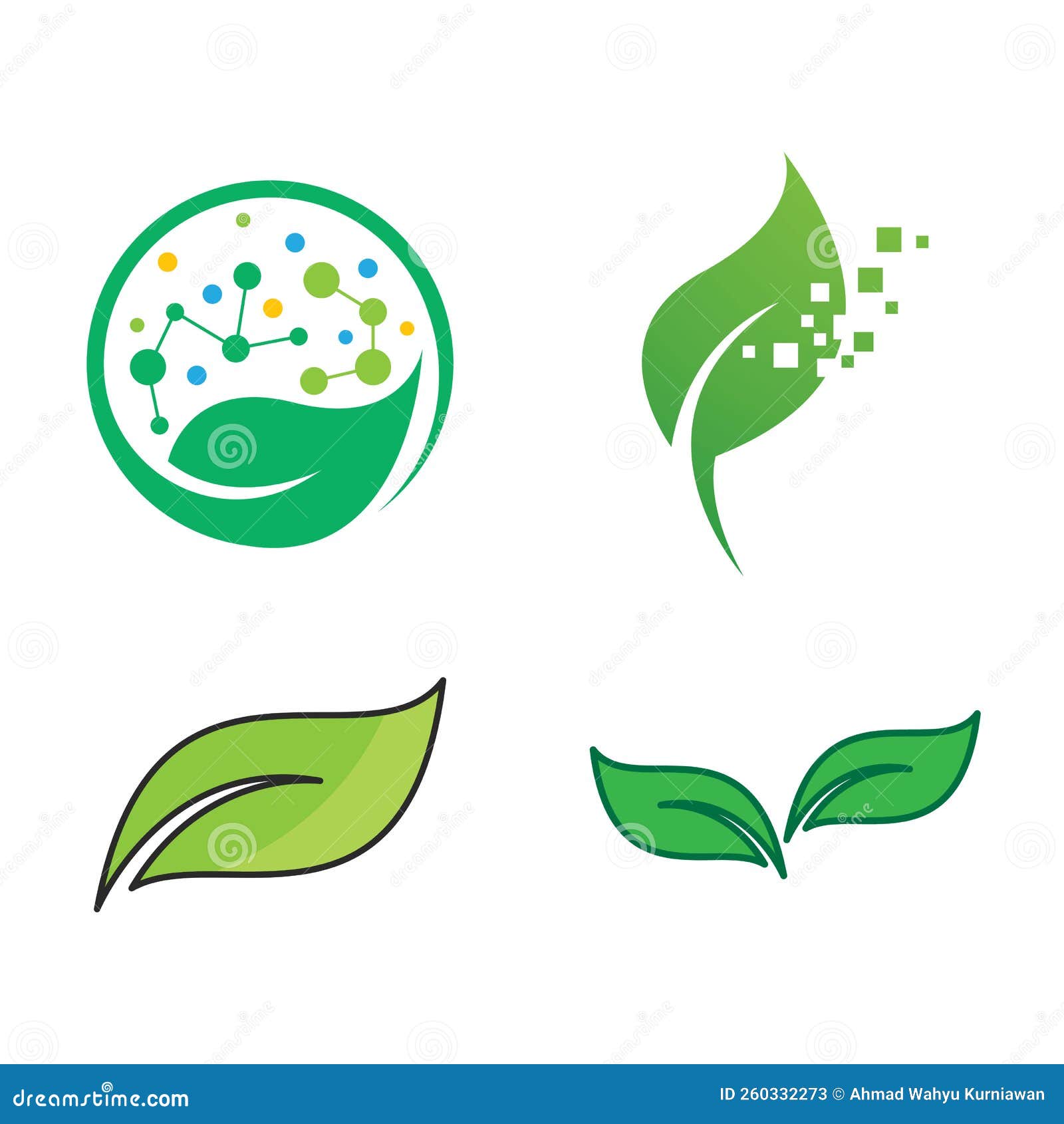 Bio tech leaf and molecule stock vector. Illustration of health - 260332273