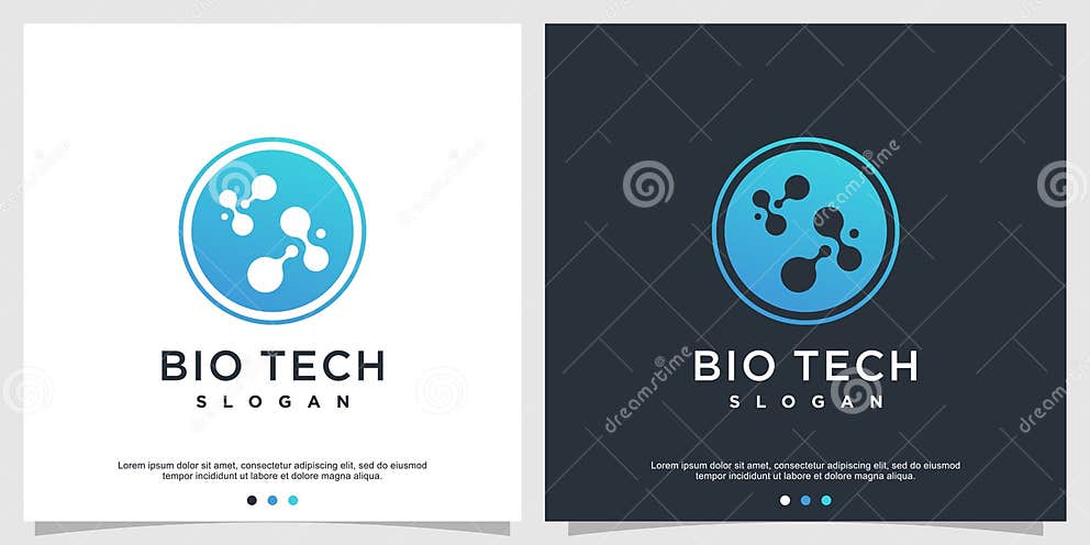 Bio Tech Logo with Circle Style Premium Vector Stock Illustration ...