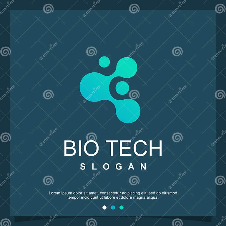 Bio Tech Logo with Circle Style Premium Vector Stock Illustration ...
