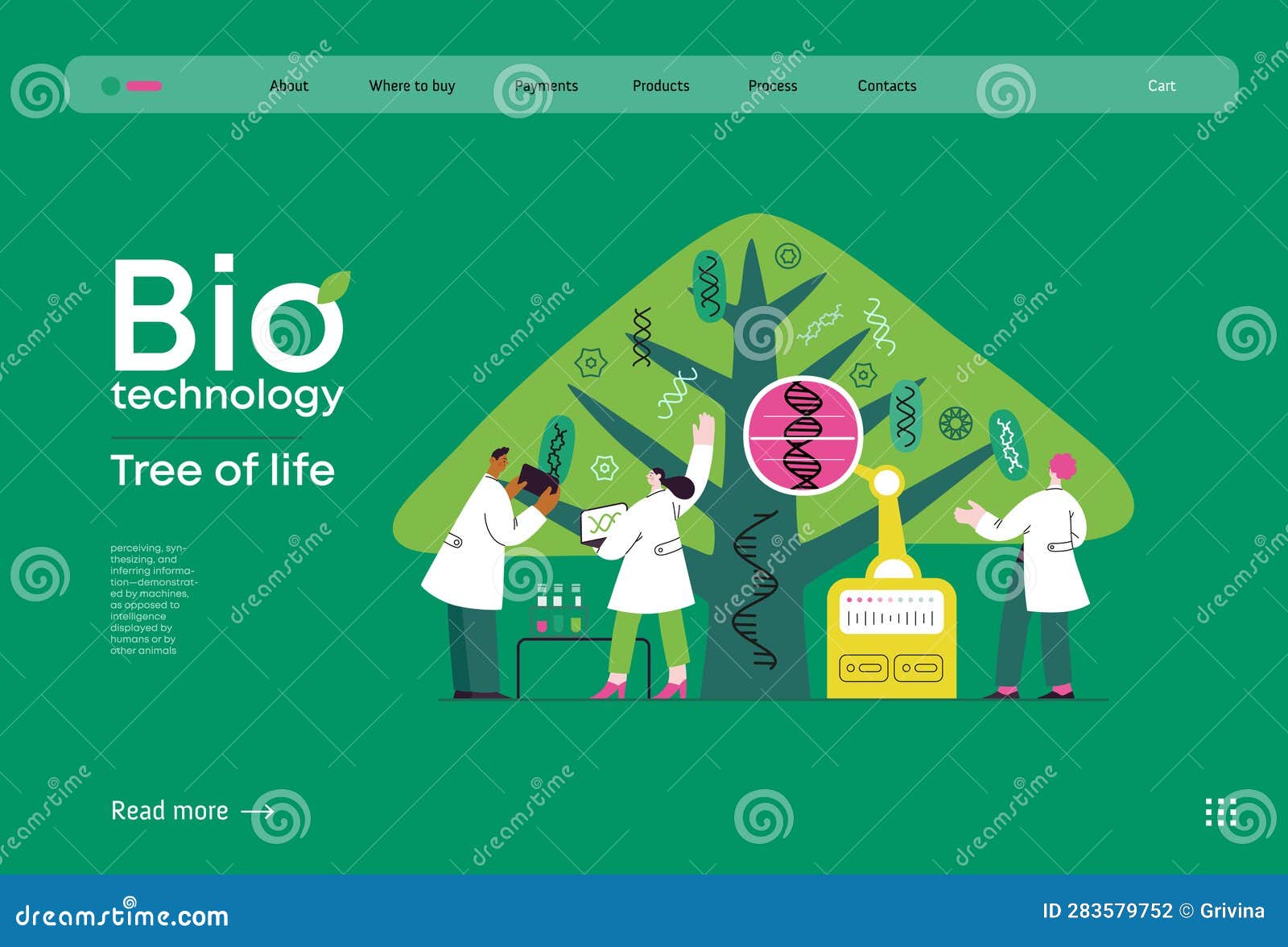 Bio Technology Flat Vector Illustration Stock Vector - Illustration of ...