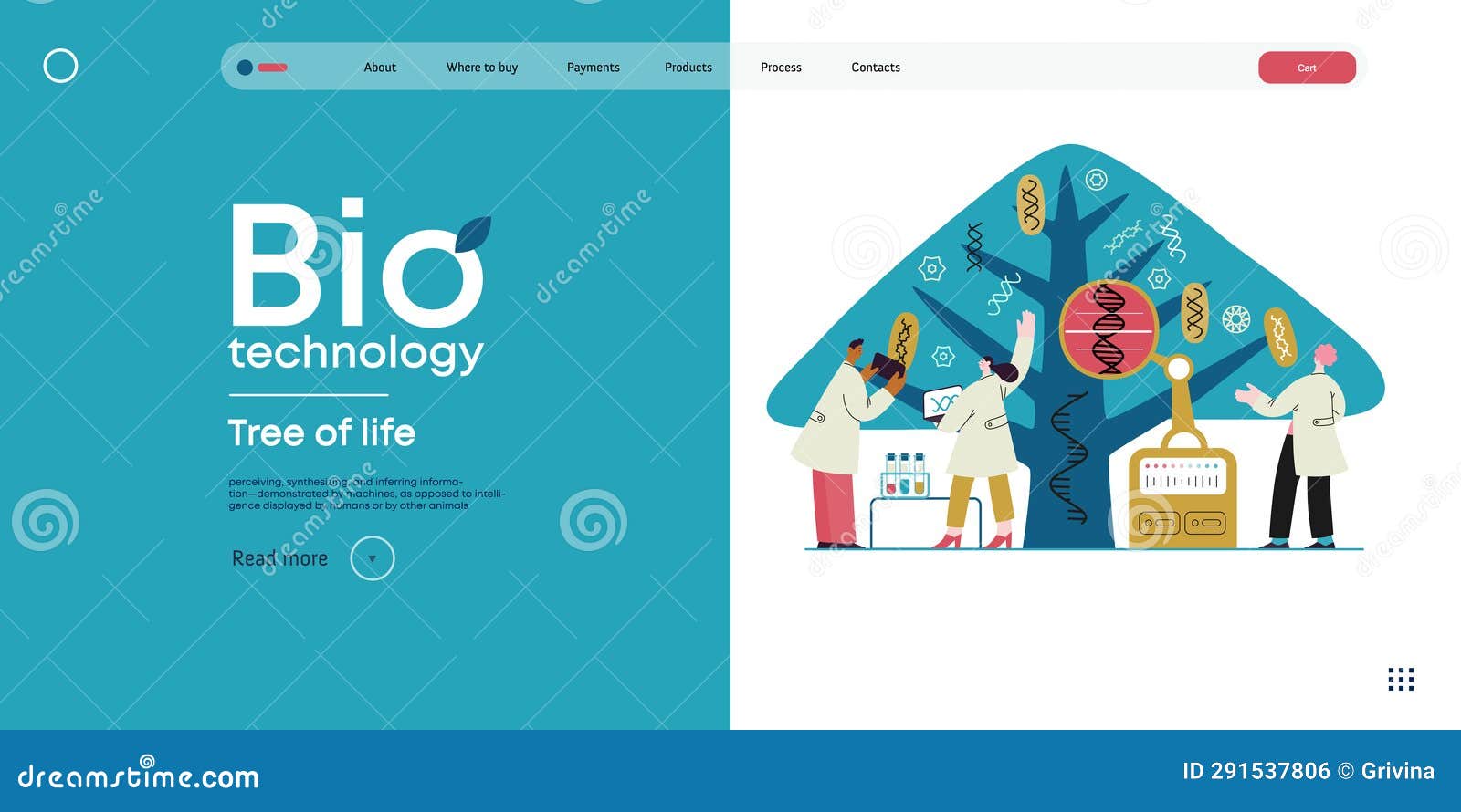 Bio Technology Flat Vector Illustration Stock Vector - Illustration of ...