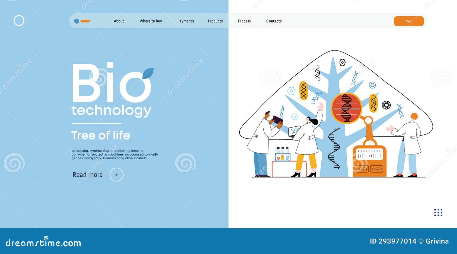 Bio Technology Flat Vector Illustration Stock Vector - Illustration of ...