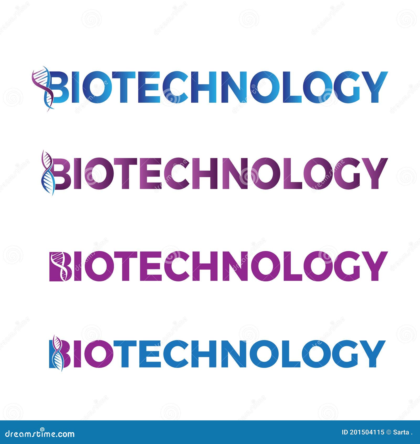 Bio Technology Logo Bundle Set with DNA Symbol Stock Illustration ...
