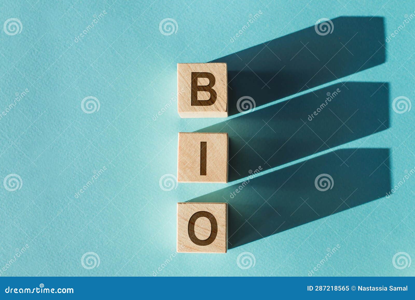 BIO Text on Wood Block Cubes on Blue Background Stock Image - Image of ...