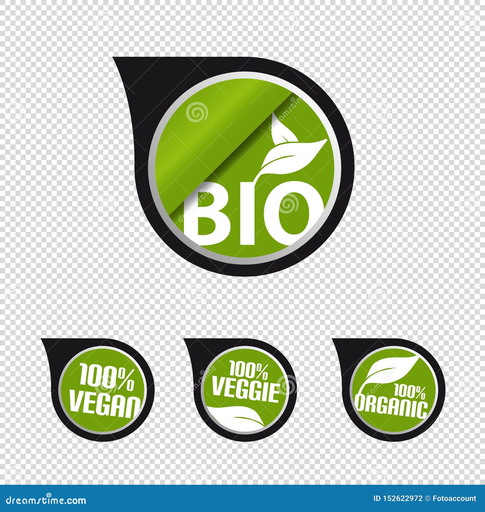 Bio, Vegan, Veggie, Natural Speech Bubbles with Leaf - Vector ...