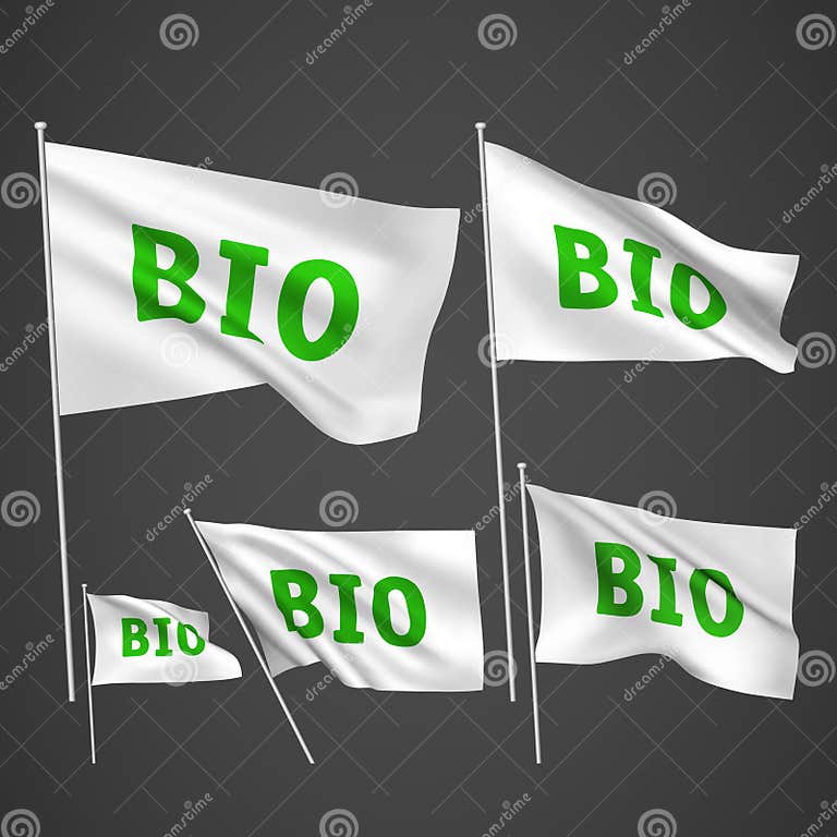 Bio - white vector flags stock vector. Illustration of mark - 81543146