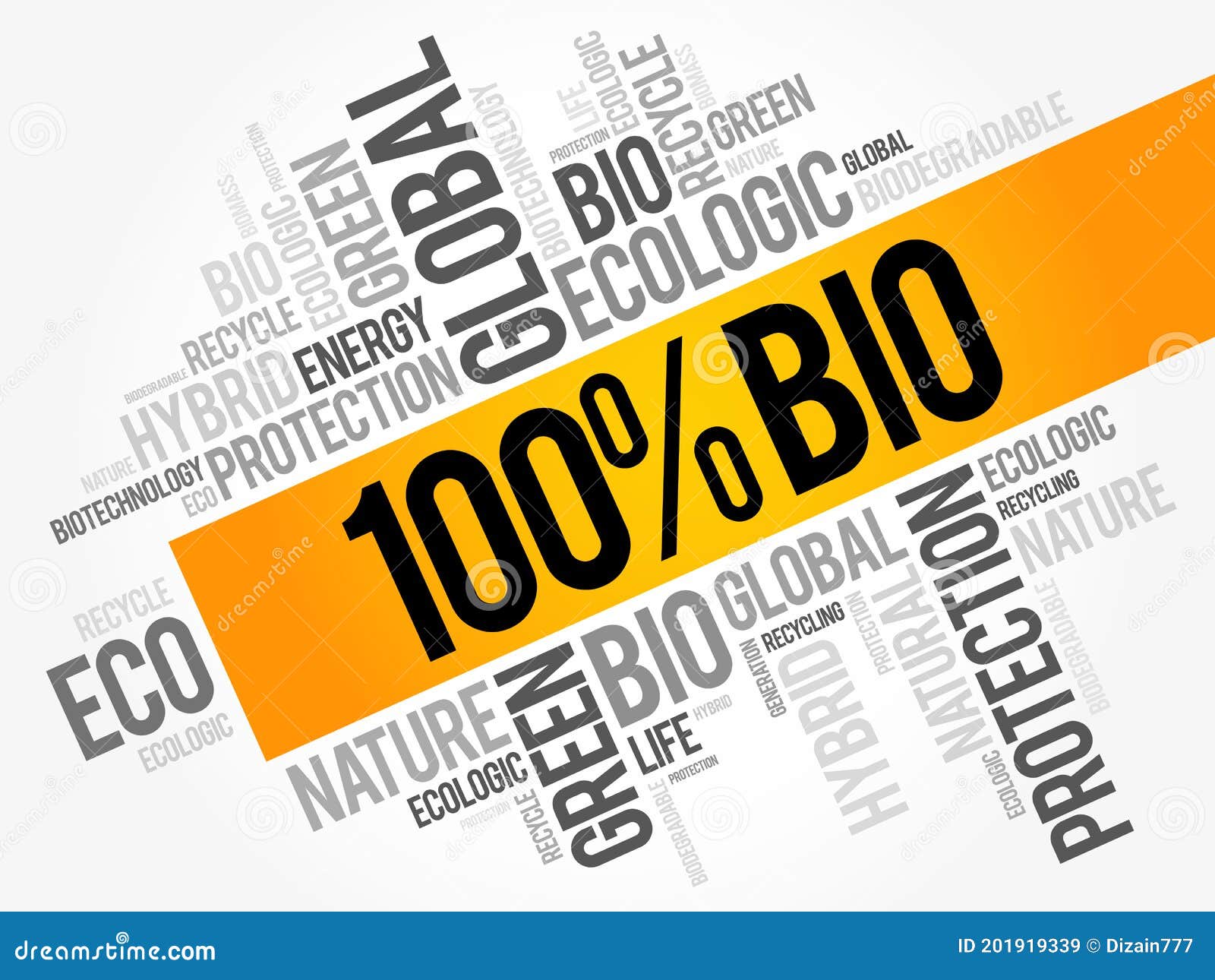 100 BIO word cloud stock illustration. Illustration of garden - 201919339