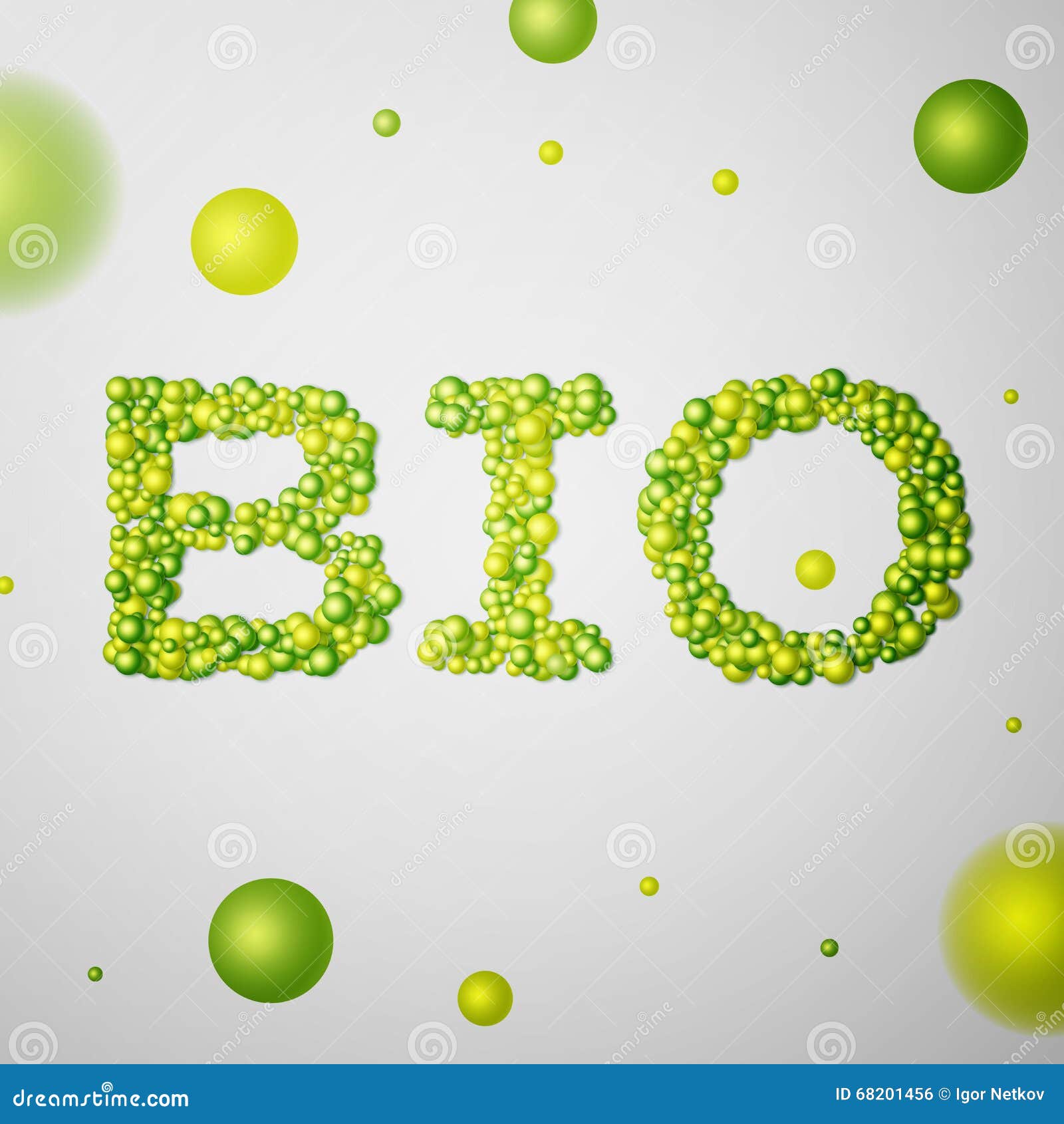 Bio Word Consisting of Colored 3d Particles Stock Vector - Illustration ...