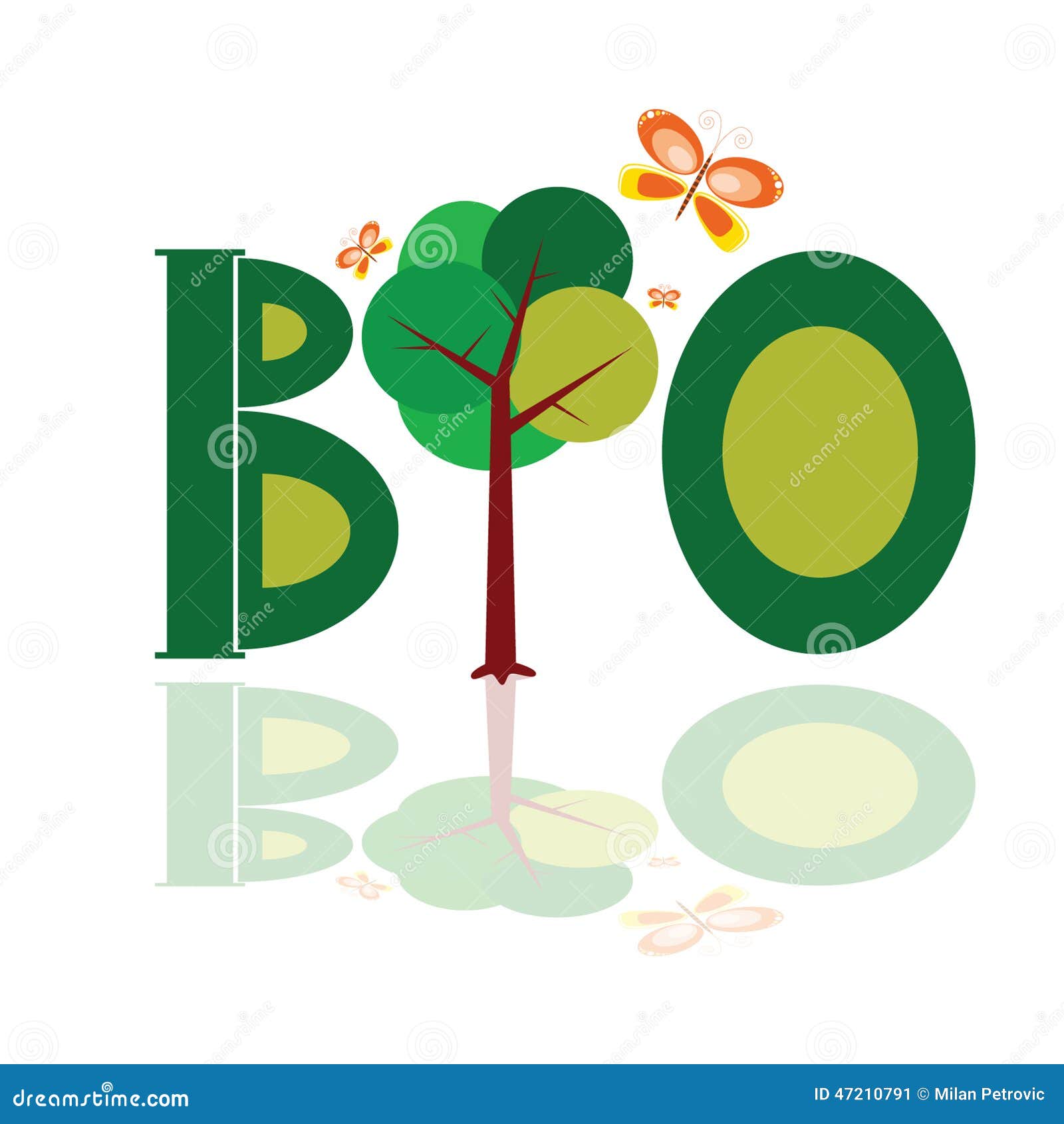 Bio Word Icon with Tree Illustration Vector Stock Vector - Illustration ...