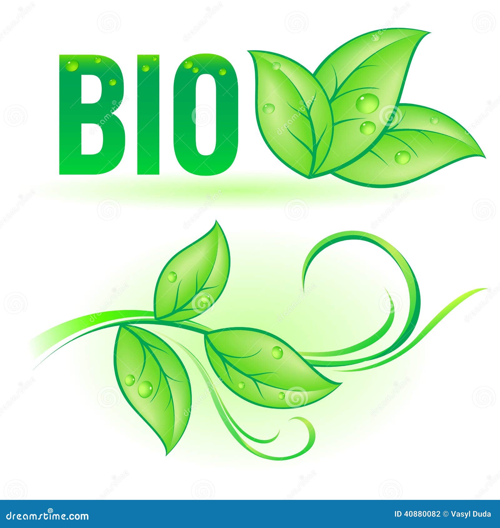 Bio Word with Leaf Elements Stock Vector - Illustration of decor ...