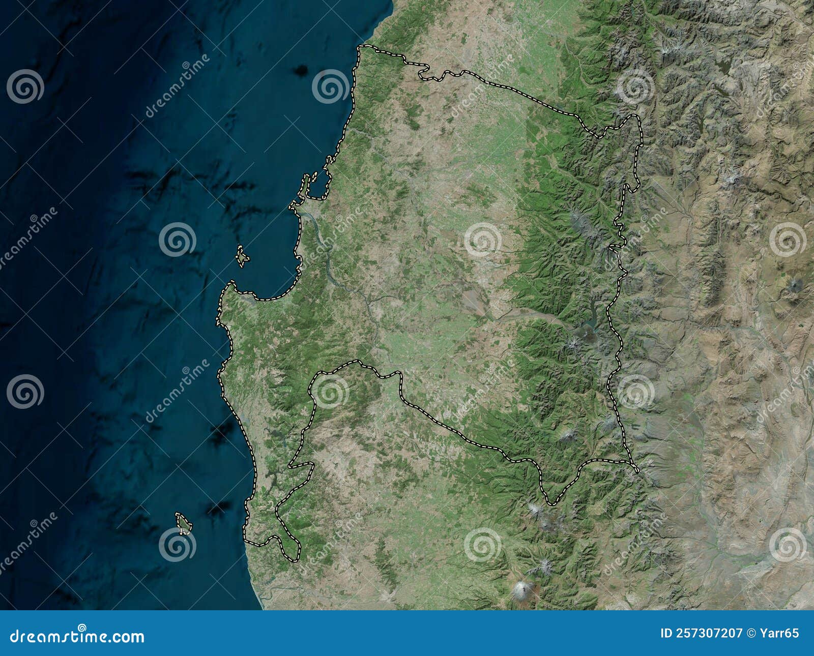 Biobio, Chile. High-res Satellite. No Legend Stock Illustration ...