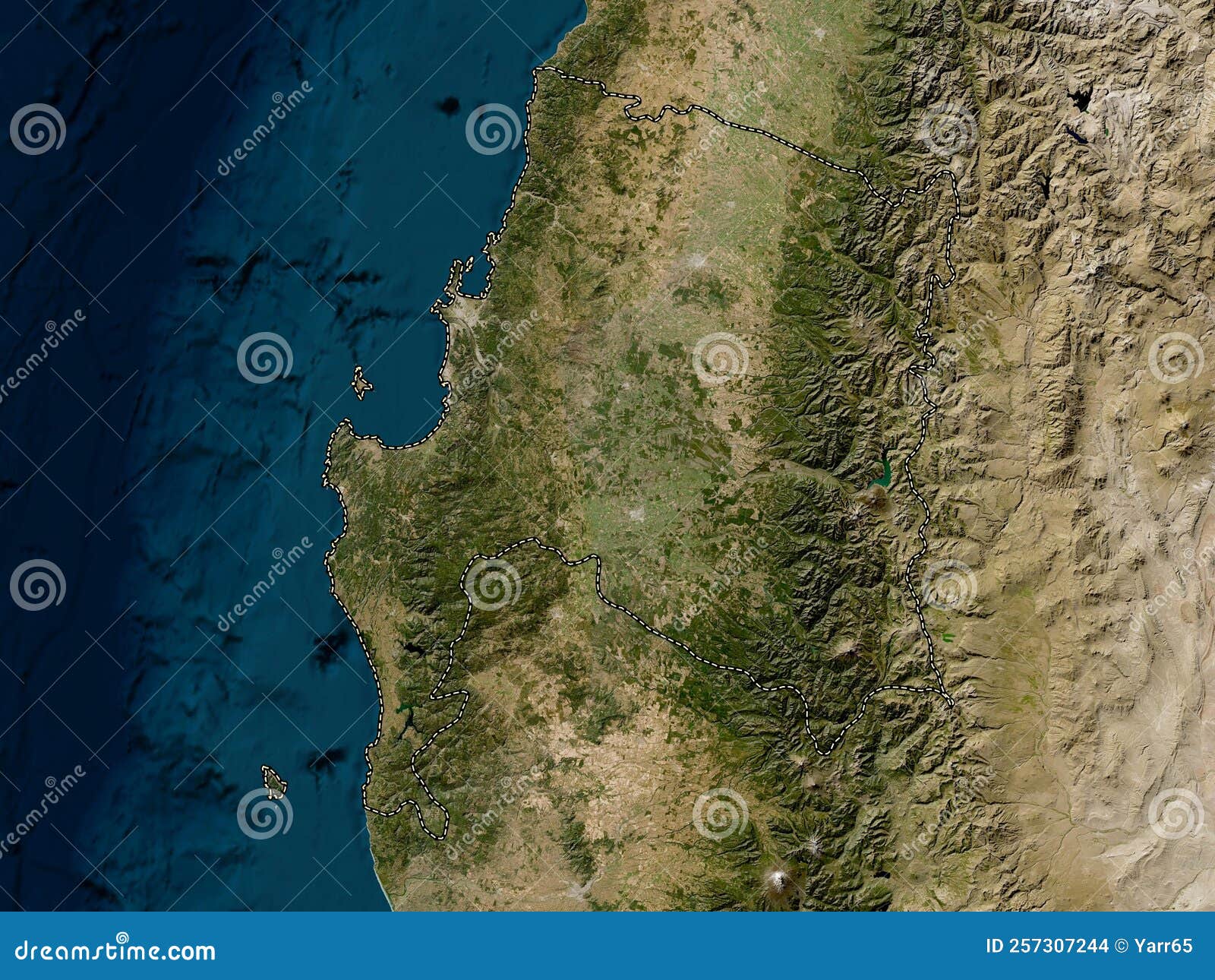 Biobio, Chile. Low-res Satellite. No Legend Stock Illustration ...