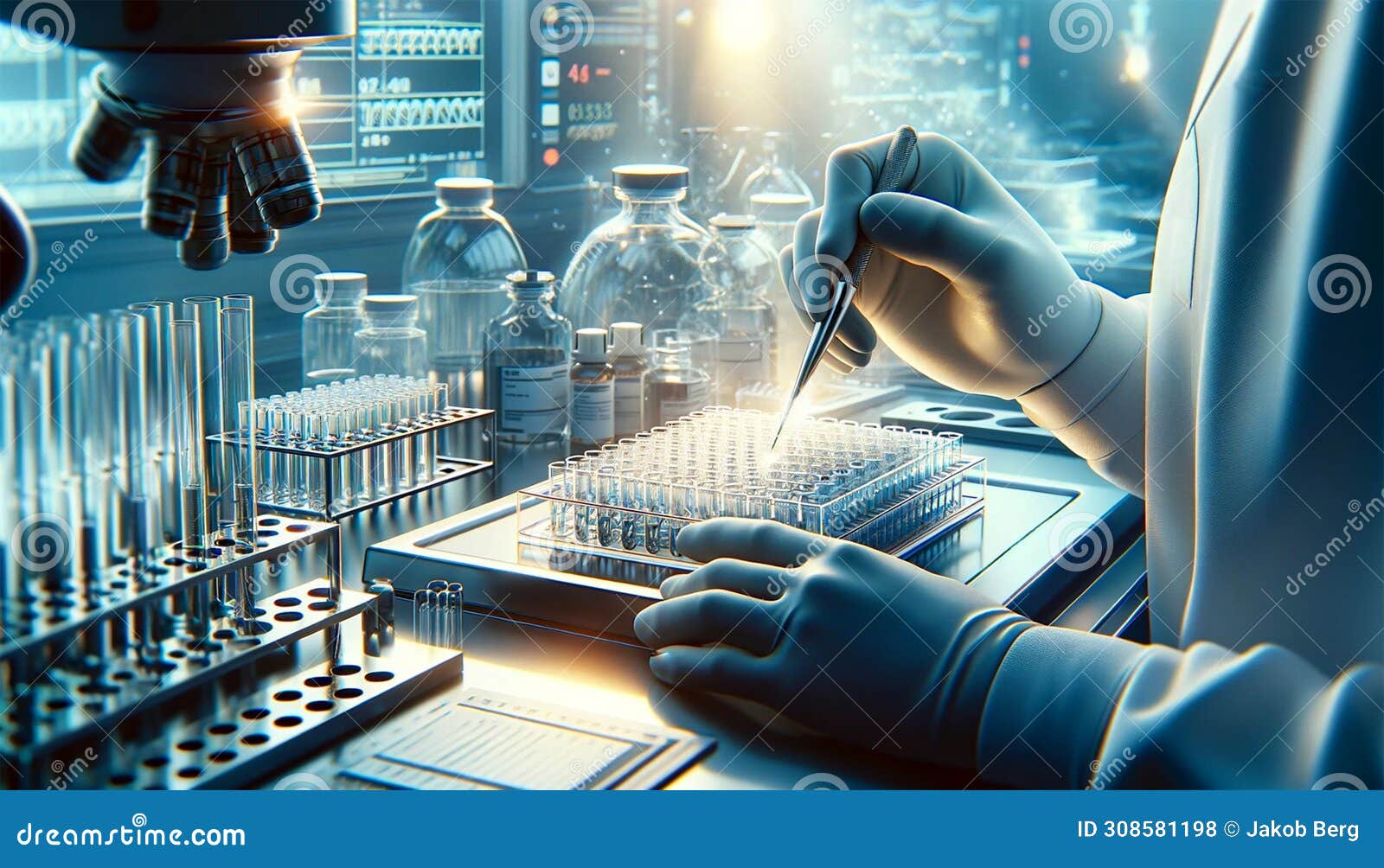 Biochemical Engineer Working with Equipment during a Laboratory ...