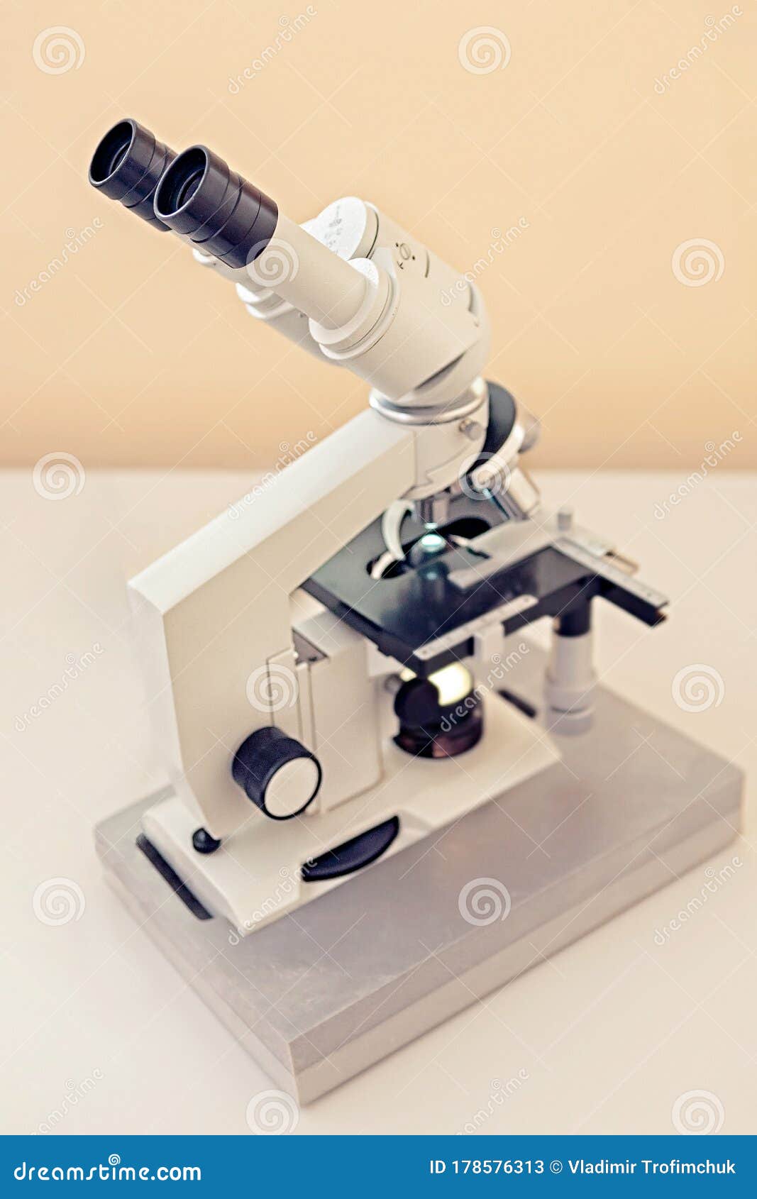 Microscope for Analysis Blood Test Stock Image - Image of examining ...