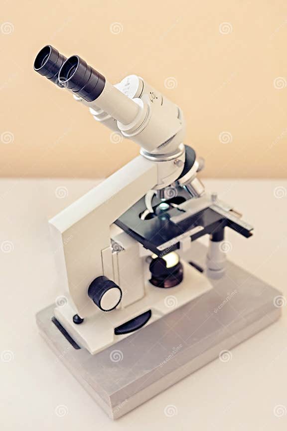 Microscope for Analysis Blood Test Stock Image - Image of examining ...