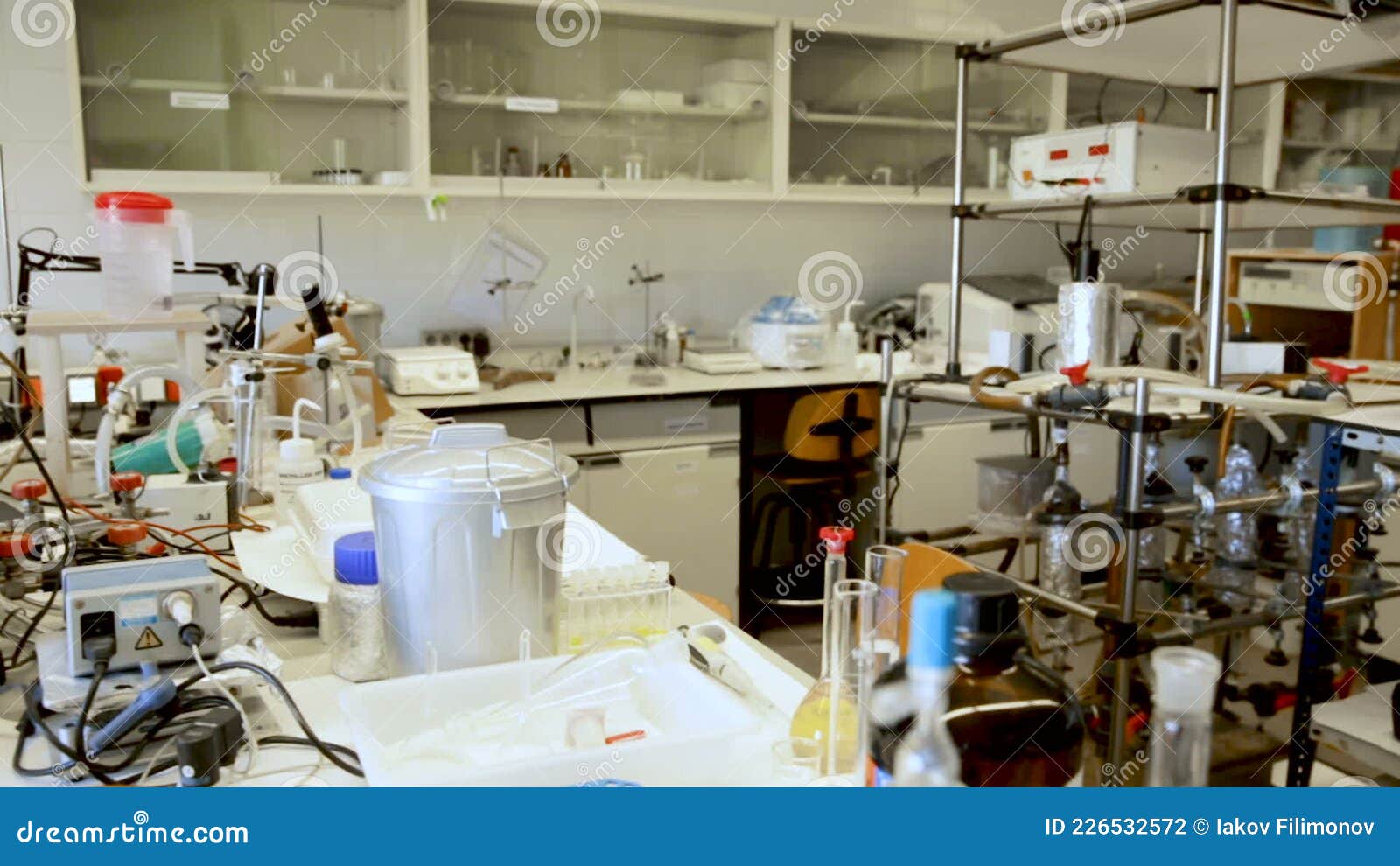 Biochemical Laboratory Interior with Different Lab Equipment and ...