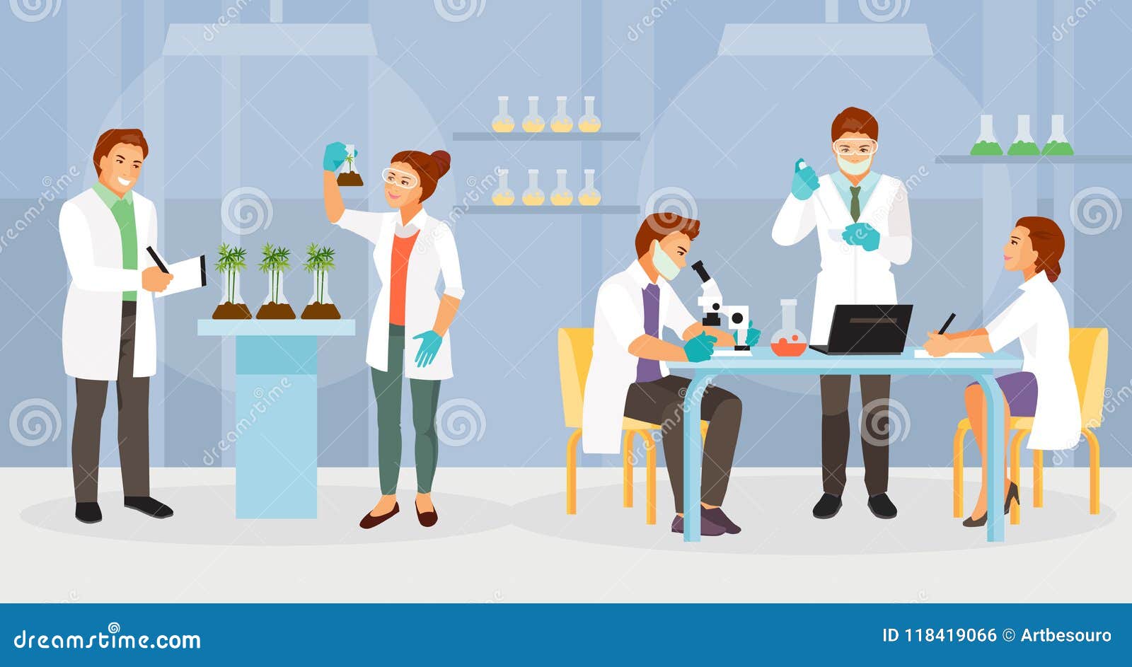 Biochemical Laboratory Vector Stock Vector - Illustration of plants ...