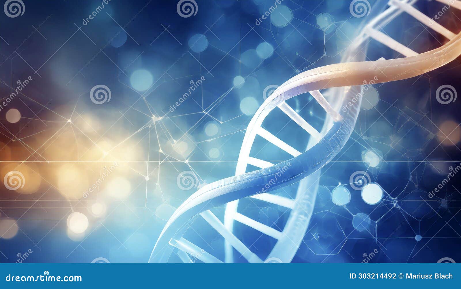 Biochemistry Background Concept with High Tech Dna Molecule Stock ...