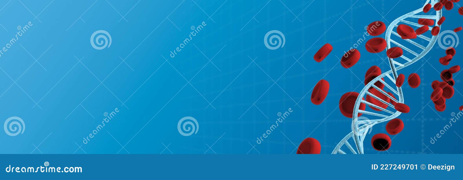 Biochemistry Concept DNA Molecules Structure with Blood 3d Rendering ...