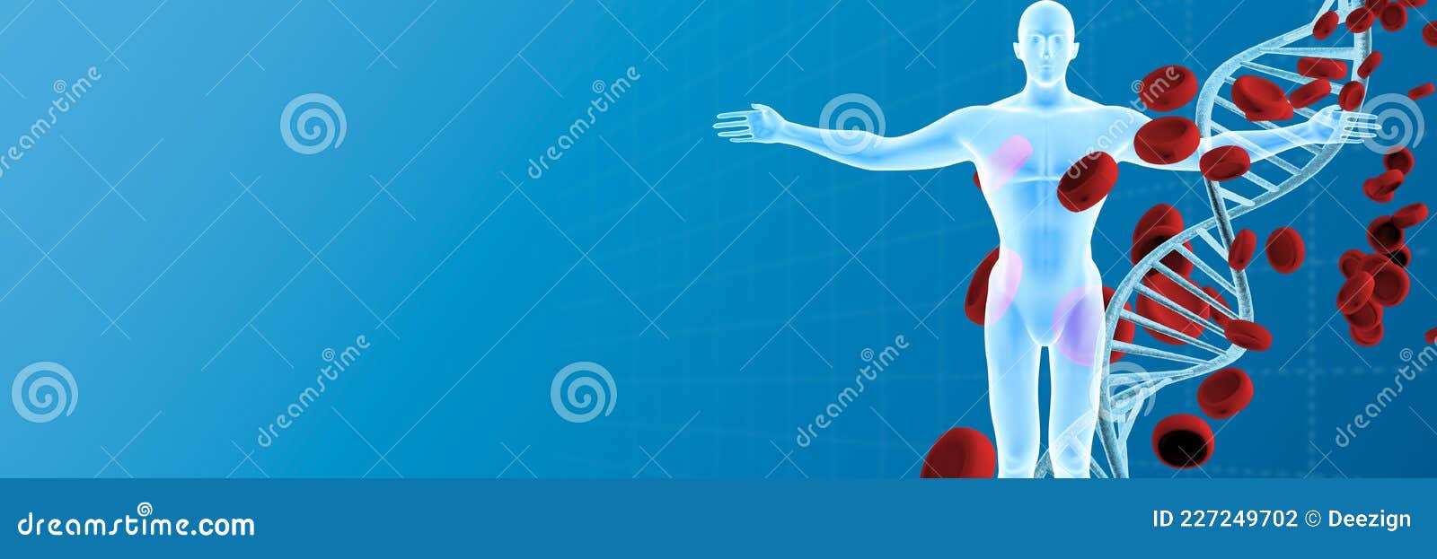 Biochemistry Concept DNA Molecules Structure with Blood and Human Body ...