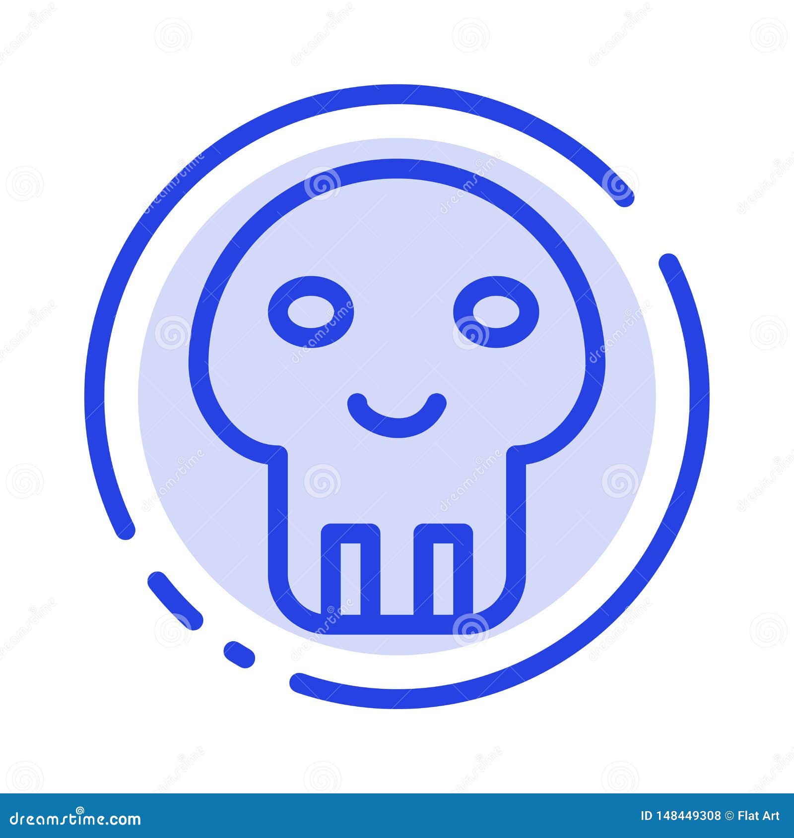 Biochemistry, Danger, Dangerous, Death Blue Dotted Line Line Icon Stock ...