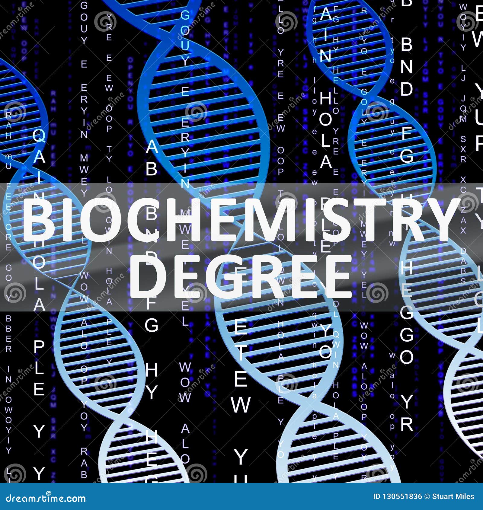 Biochemistry Degree Shows Biotech Qualification 3d Illustration Stock ...