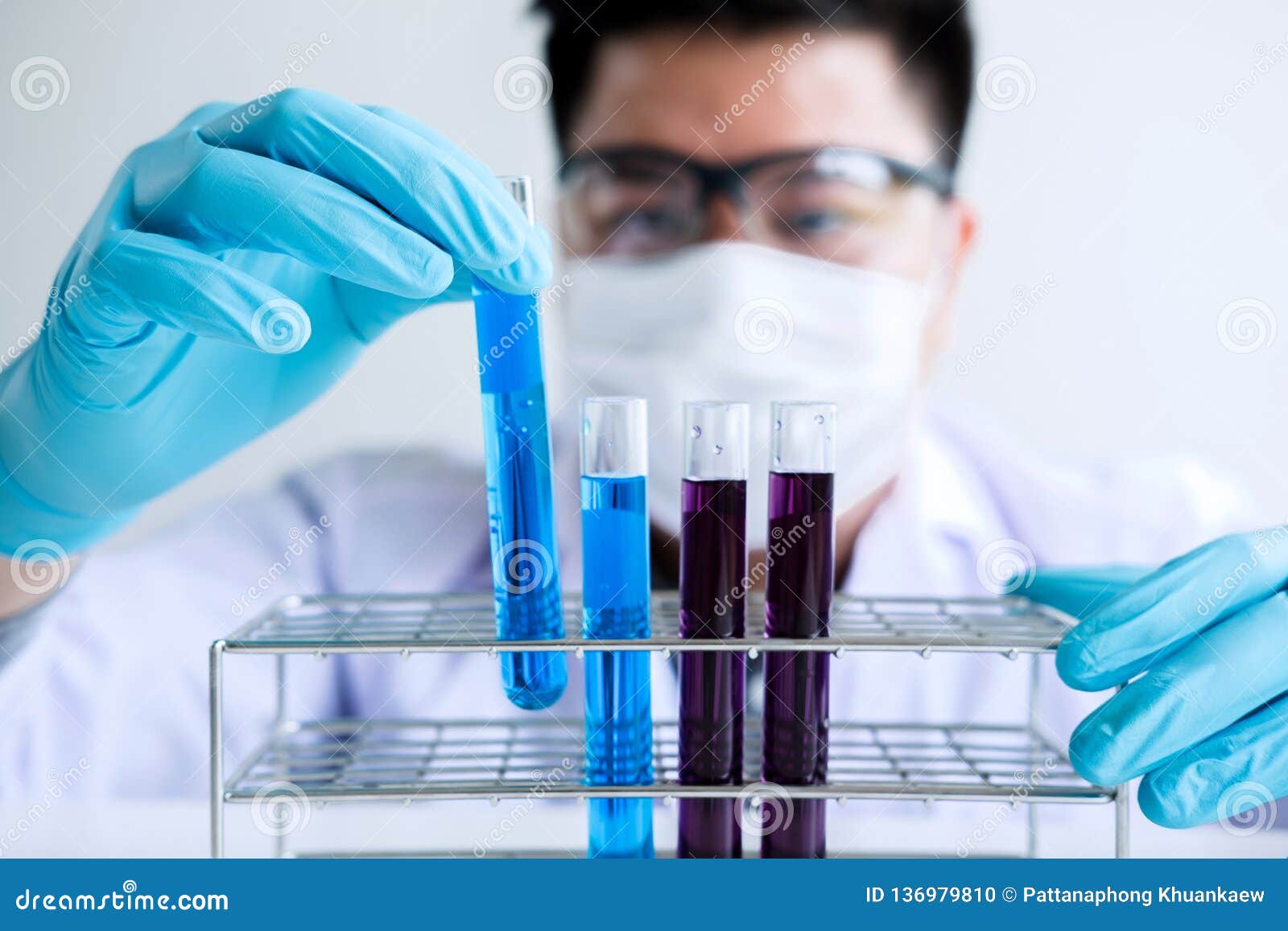 Biochemistry Laboratory Research, Chemist is Analyzing Sample in ...