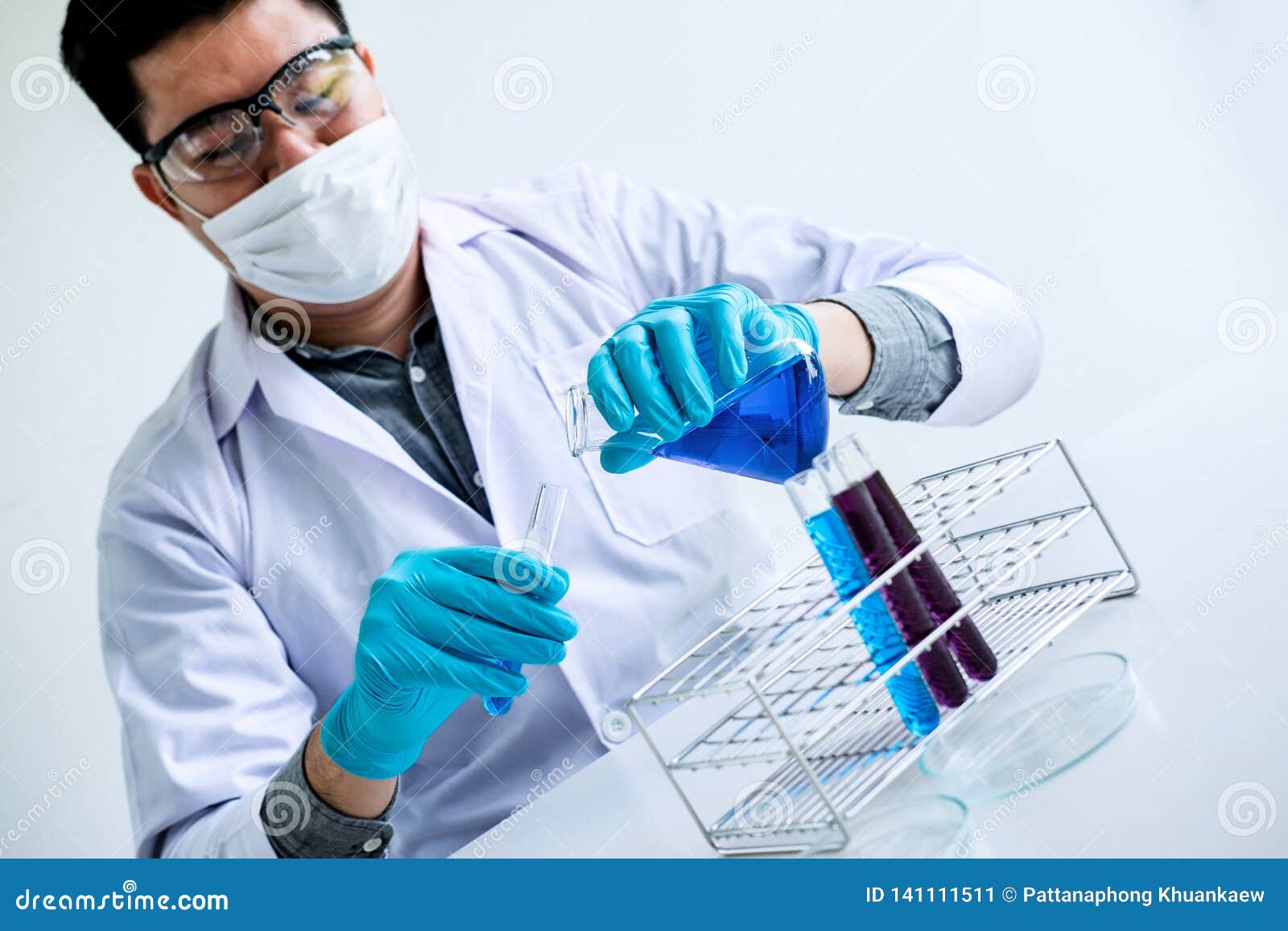 Biochemistry Laboratory Research, Chemist is Analyzing Sample in ...