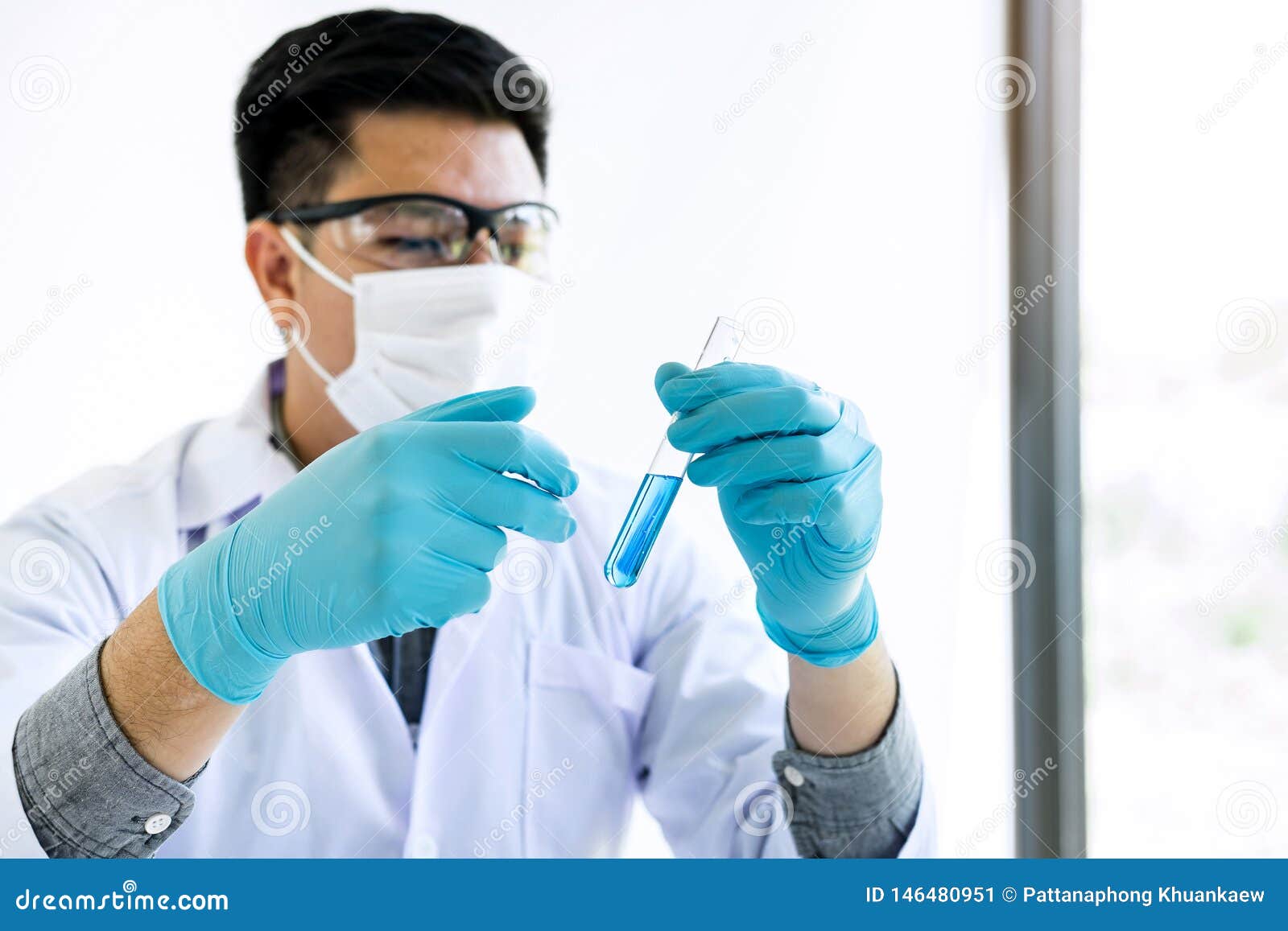 Biochemistry Laboratory Research, Chemist is Analyzing Sample in ...