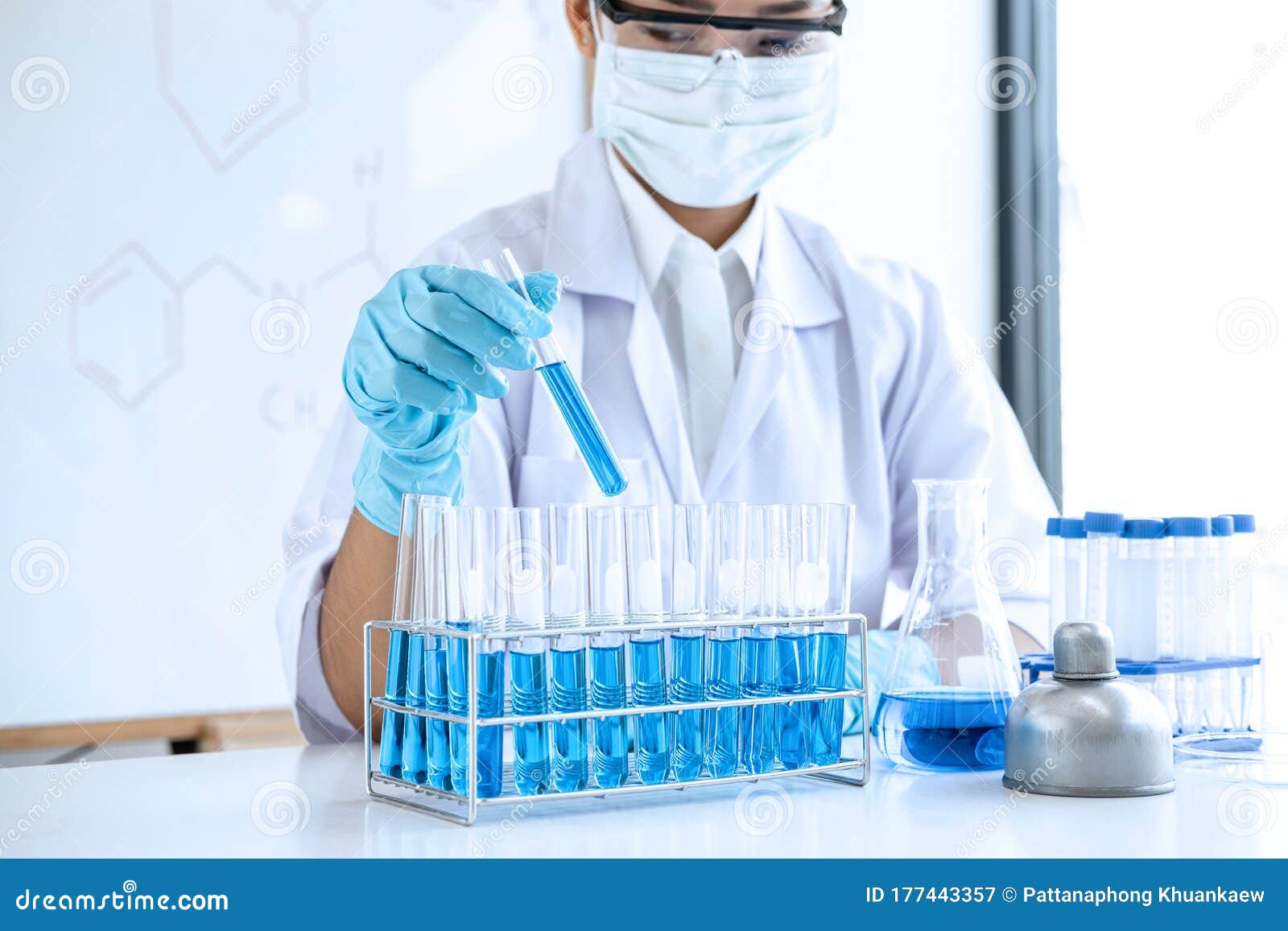 Biochemistry Laboratory Research, Chemist is Analyzing Sample in ...