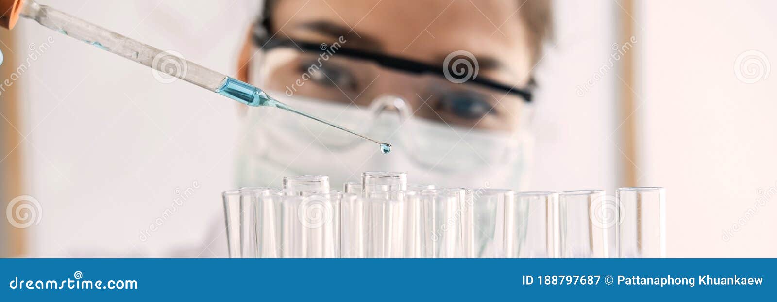 Biochemistry Laboratory Research, Chemist is Analyzing Sample in ...