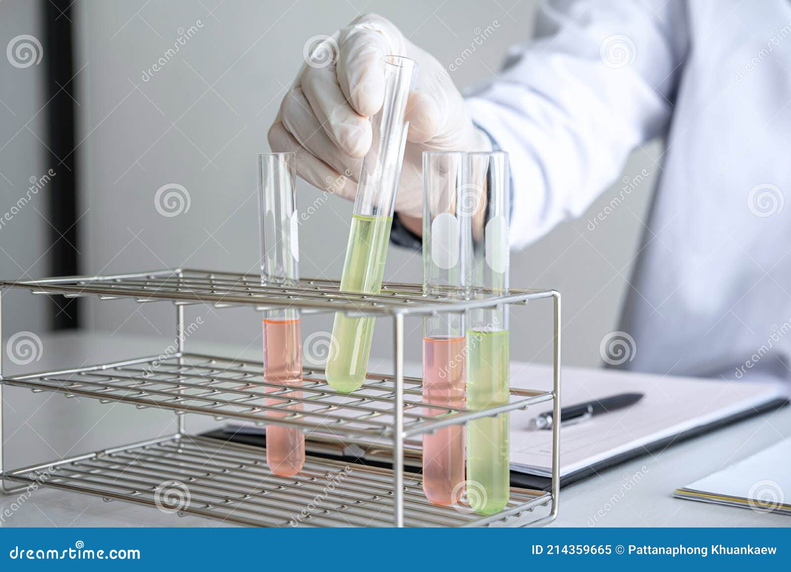 Biochemistry Laboratory Research, Chemist is Analyzing Sample in ...