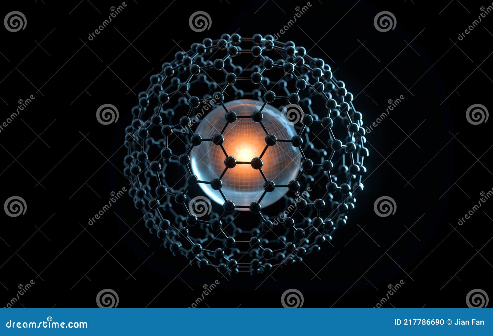Biochemistry Scientific Node, Molecular Connection, 3d Rendering Stock ...