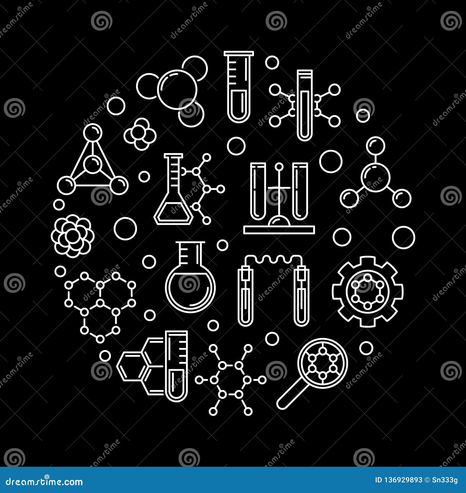 Biochemistry Vector Concept Round Outline Illustration Stock Vector ...