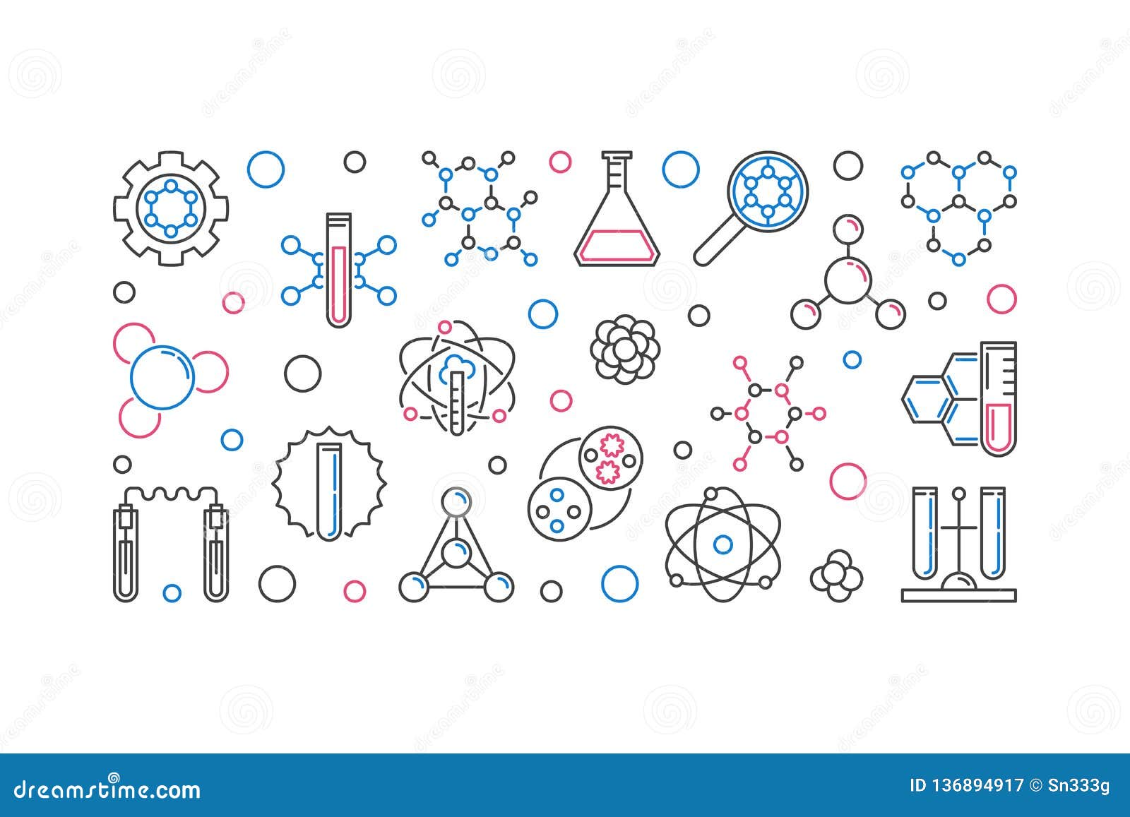 Biochemistry Vector Linear Concept Banner or Illustration Stock Vector ...