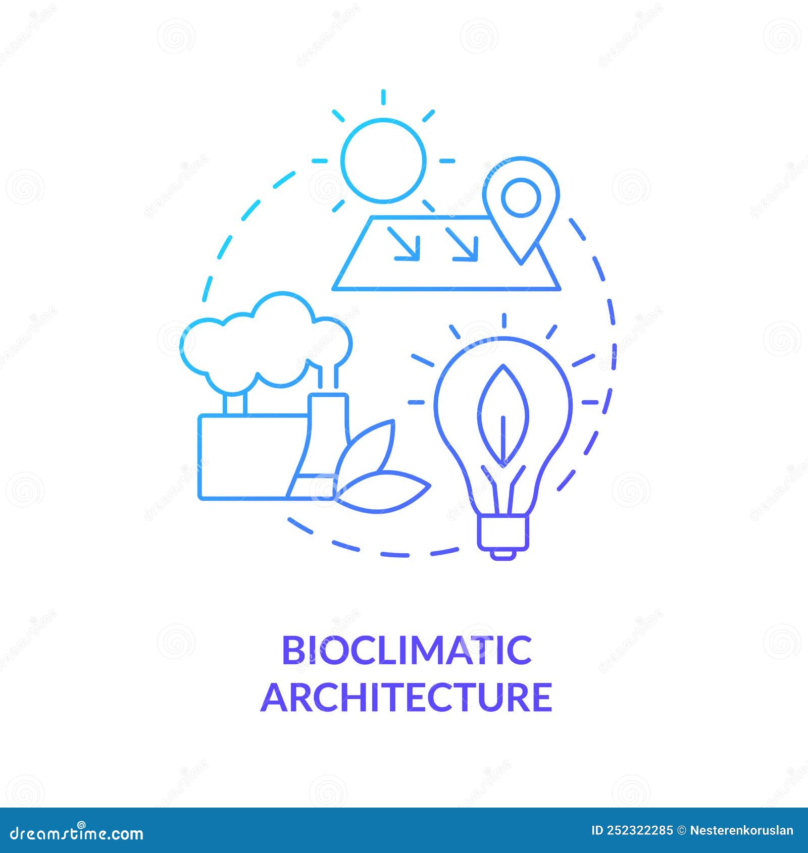 Bioclimatic Architecture Blue Gradient Concept Icon Stock Vector ...