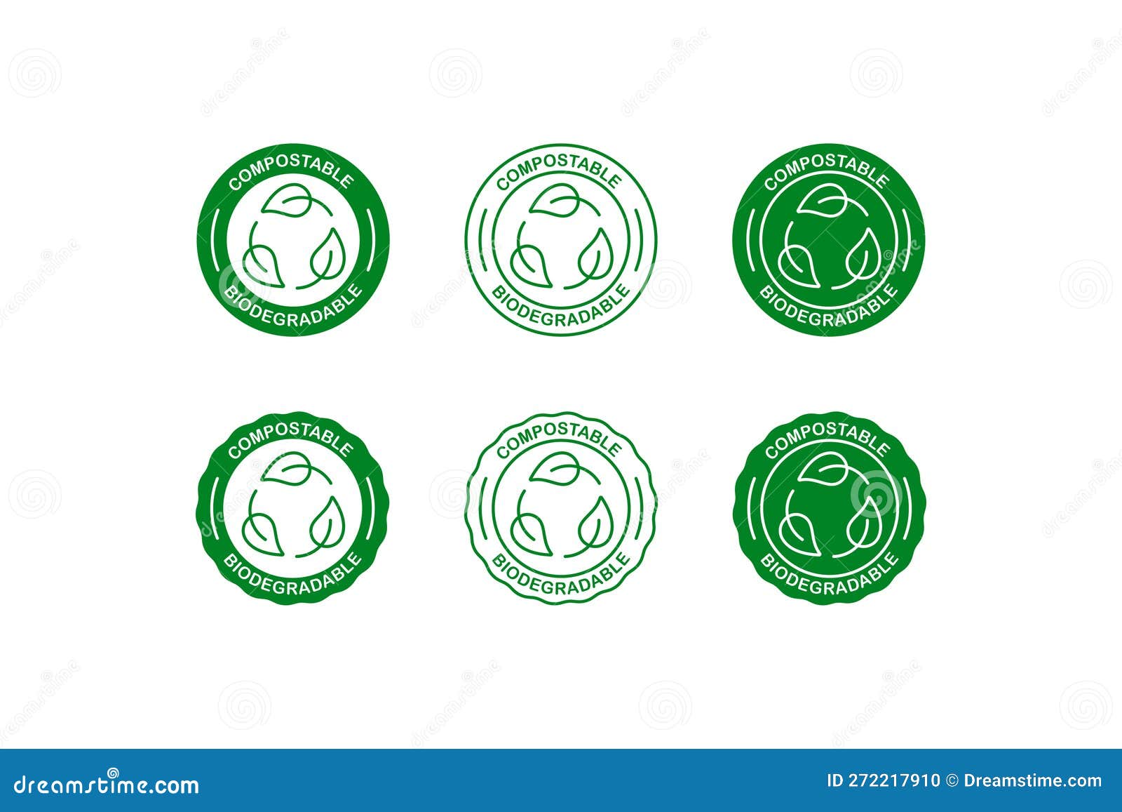 Biodegradable, Compostable Icon Set. Ecological Plastic Vector Stock ...