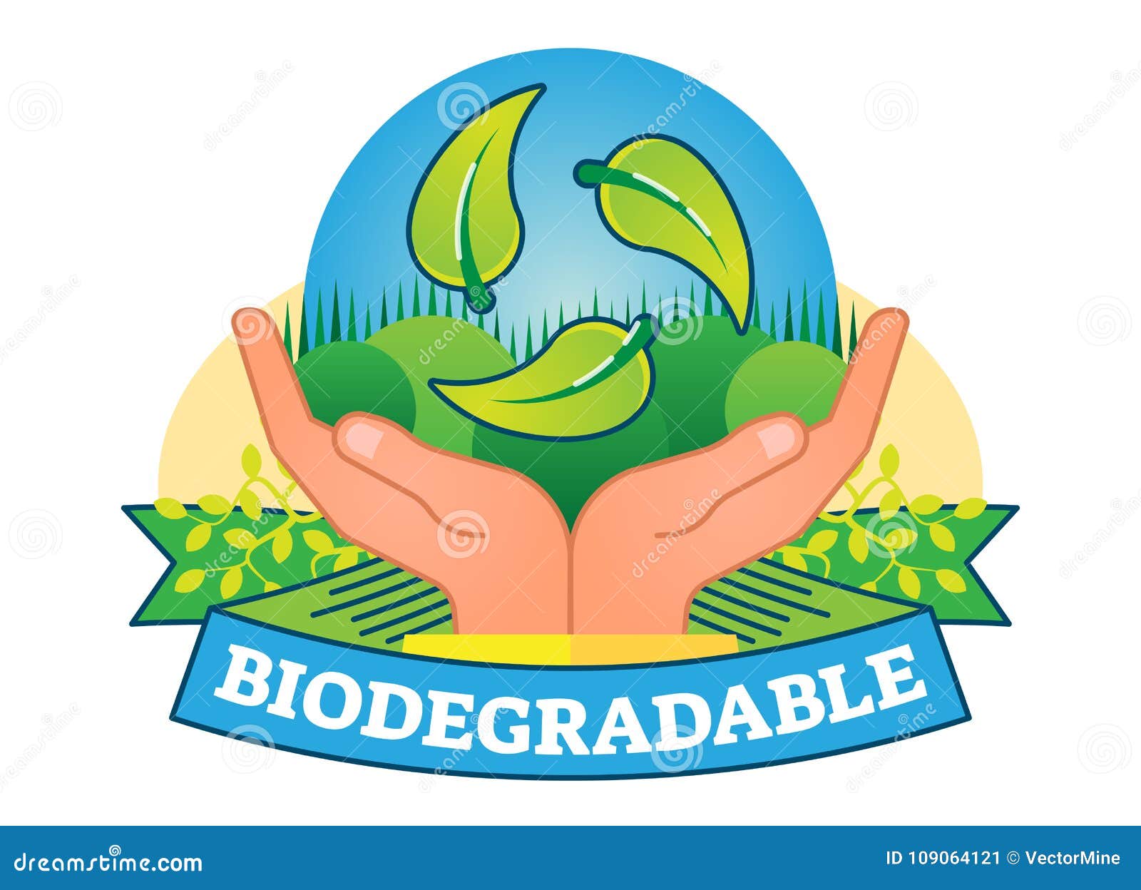 Biodegradable Concept Vector Badge Illustration Stock Vector ...