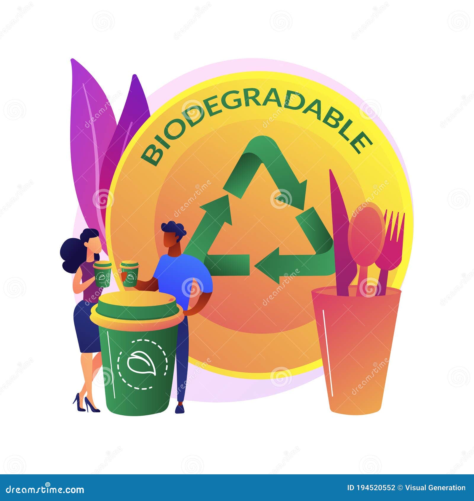Biodegradable Disposable Tableware Abstract Concept Vector Illustration ...