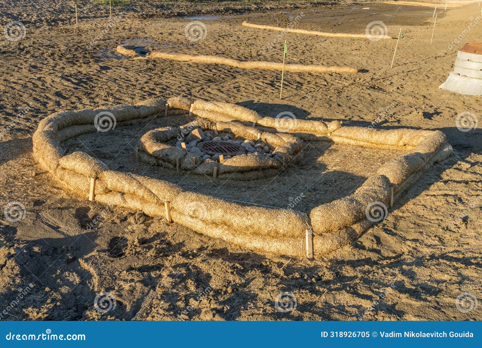 Biodegradable Erosion Control Straw Sock Stock Image | CartoonDealer ...
