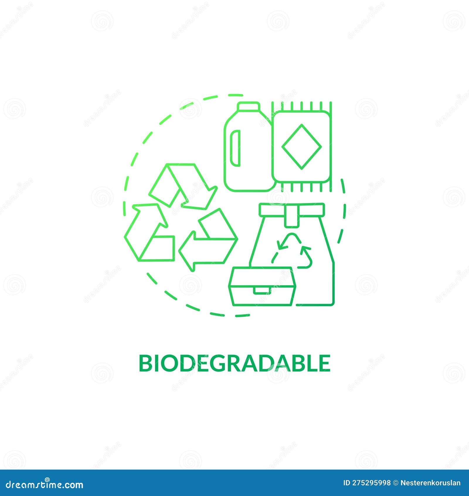 Biodegradable Green Icon. Recycle Leaf Symbol. Bio Recycling Degradable ...