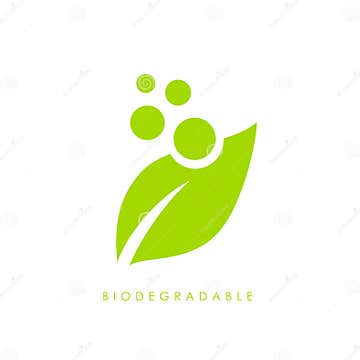 Biodegradable Green Leaf Vector Logo Stock Vector - Illustration of ...