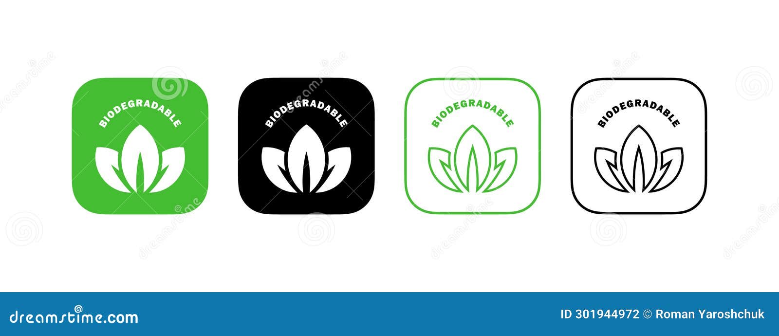 Biodegradable Icons. Recycle Signs. Icons of Reusable Plastic Bio ...