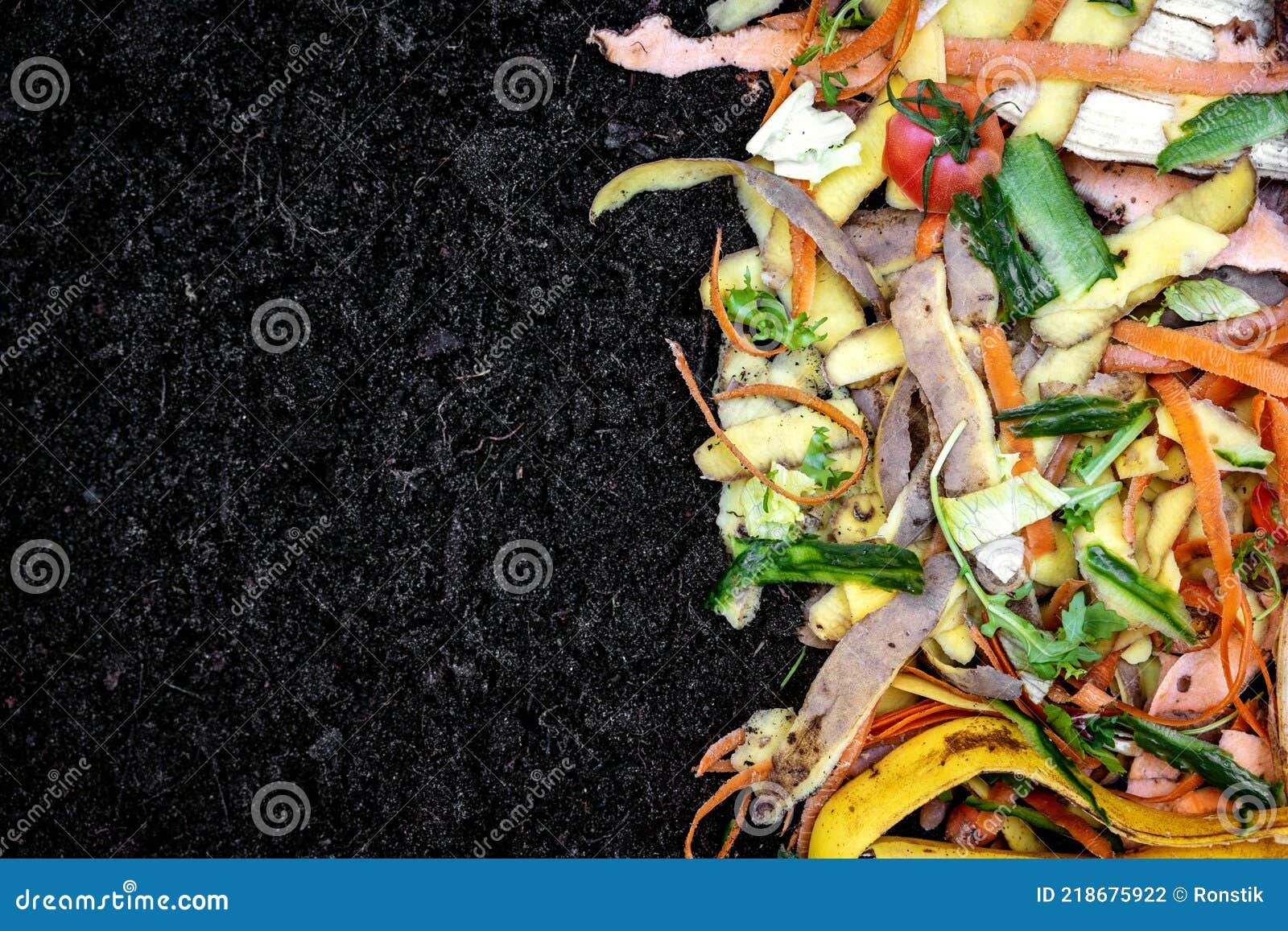 Biodegradable Kitchen Waste on Soil. Composting Organic Food Leftovers ...
