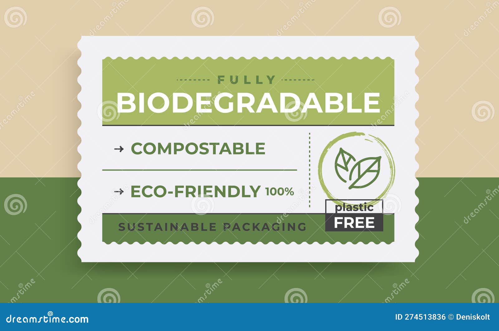 Biodegradable Label Vintage. Eco-Friendly Material Stock Vector ...