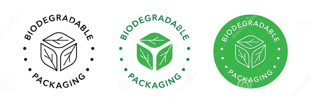 Biodegradable Packaging Vector Icon Badge Logo Stock Vector ...