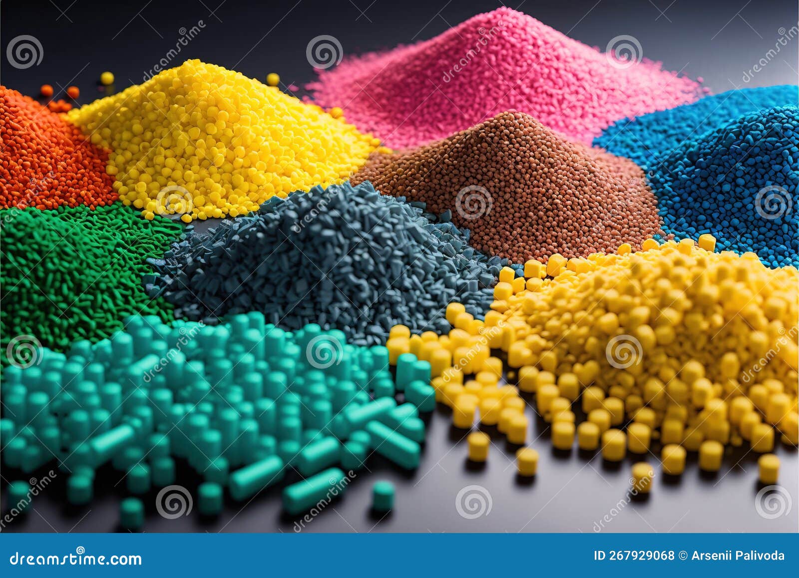 Biodegradable Plastic Granules Different Colors on Table Stock ...