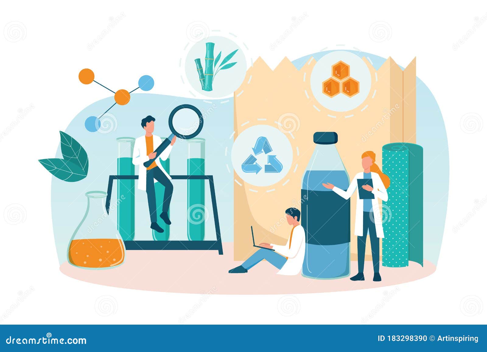 Invention Organic Product. Woman Pharmacist Lab Invents Natural Herbal ...