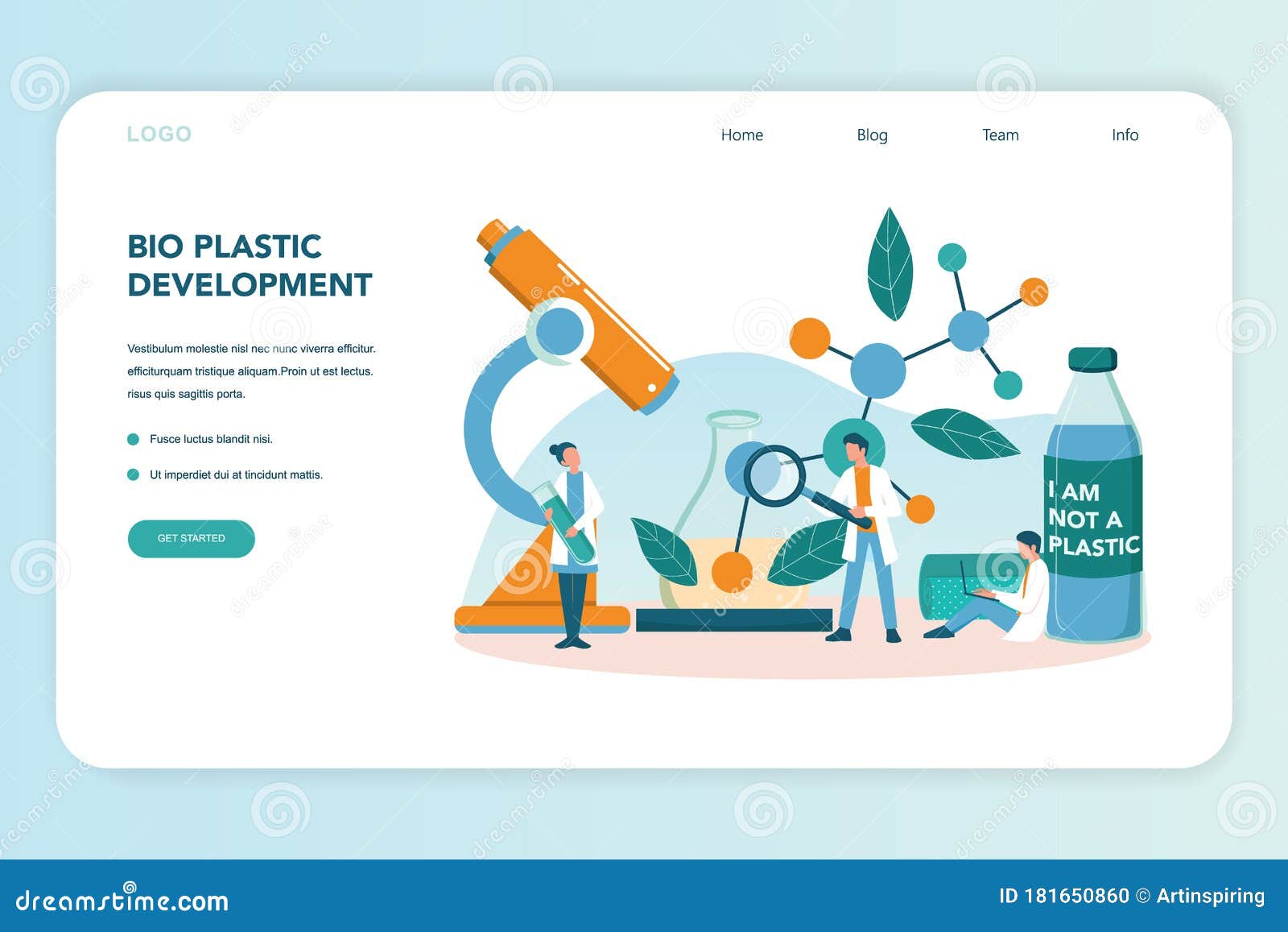 Biodegradable Plastic Invention and Development Web Banner Stock Vector ...